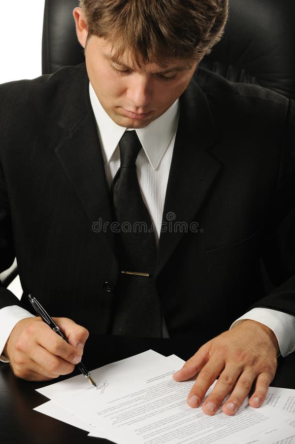Businessman the Signing Contract Stock Image - Image of agreement ...