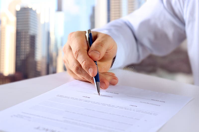 Businessman is Signing a Contract, Business Contract Details Stock ...
