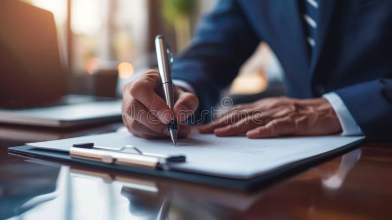 The Businessman Signing Document.AI Generated Image Stock Image - Image ...