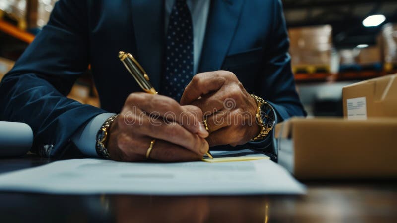 The Businessman Signing Document.AI Generated Image Stock Photo - Image ...