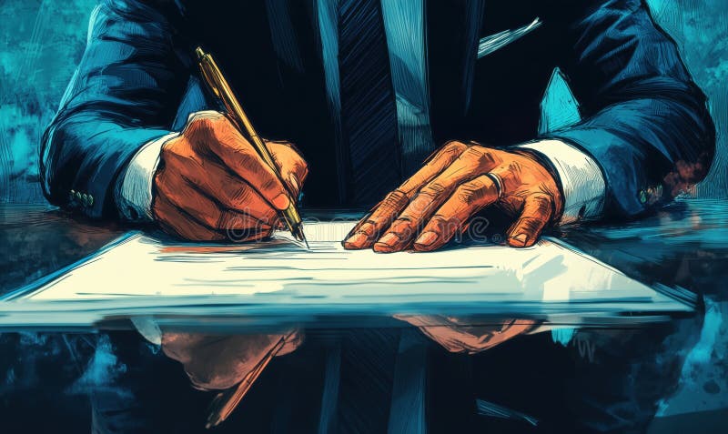 Elegant Hands Signing Document Precision Stock Photos - Free & Royalty ...