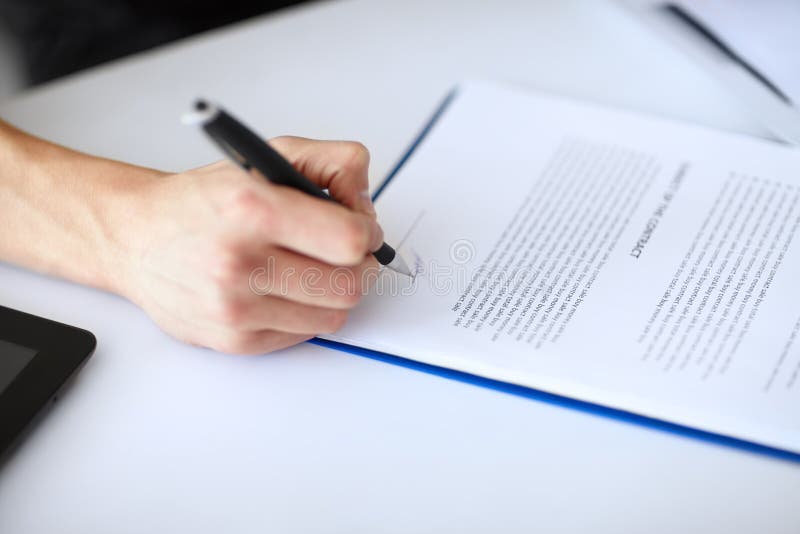Signing a form stock image. Image of woman, writing, people - 55415909