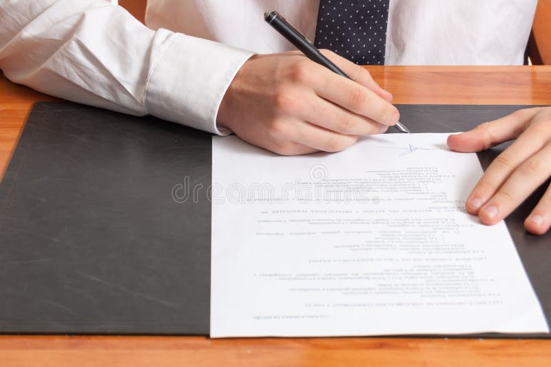 Businessman Signing Documents Stock Photo - Image of document, human ...