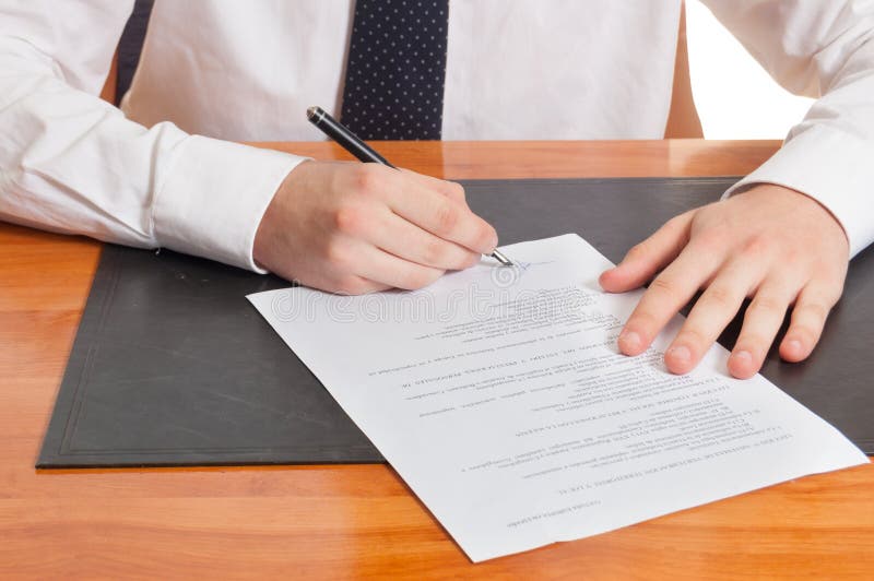 Businessman Signing Documents Stock Image - Image of finance, human ...