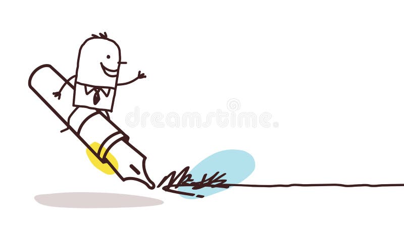 Businessman signing up stock vector. Illustration of handwriting - 66585206