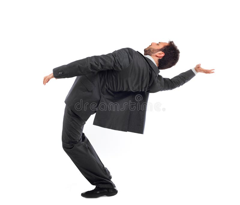 Businessman Simulates Neo in the Matrix Stock Photo - Image of bent ...