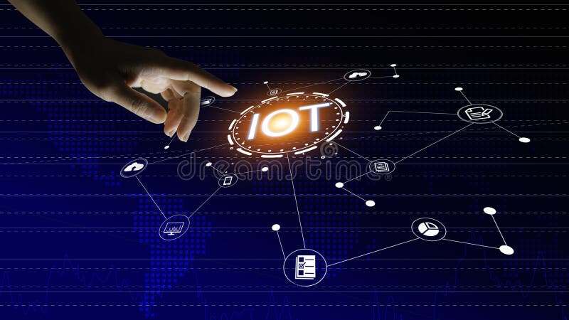 Businessman Sit and Work on Information Technology Networks Internet ...