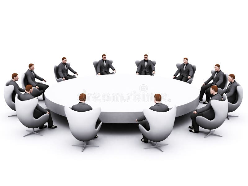 Businessman Sitting Around Table Stock Image - Image of problem, group ...