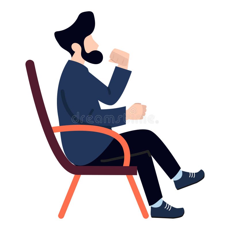 Businessman Sitting on Chair Vector Stock Vector - Illustration of ...