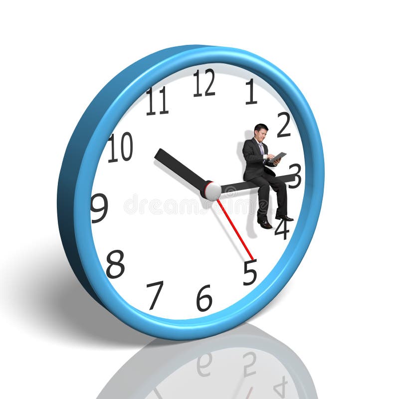 Man sitting on clock stock photo. Image of deadline, object - 6545456