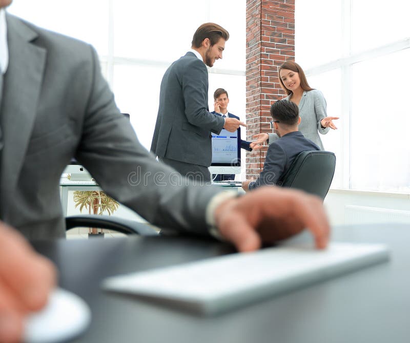 Elegant Professional Businessman Working on the Computer Stock Photo ...