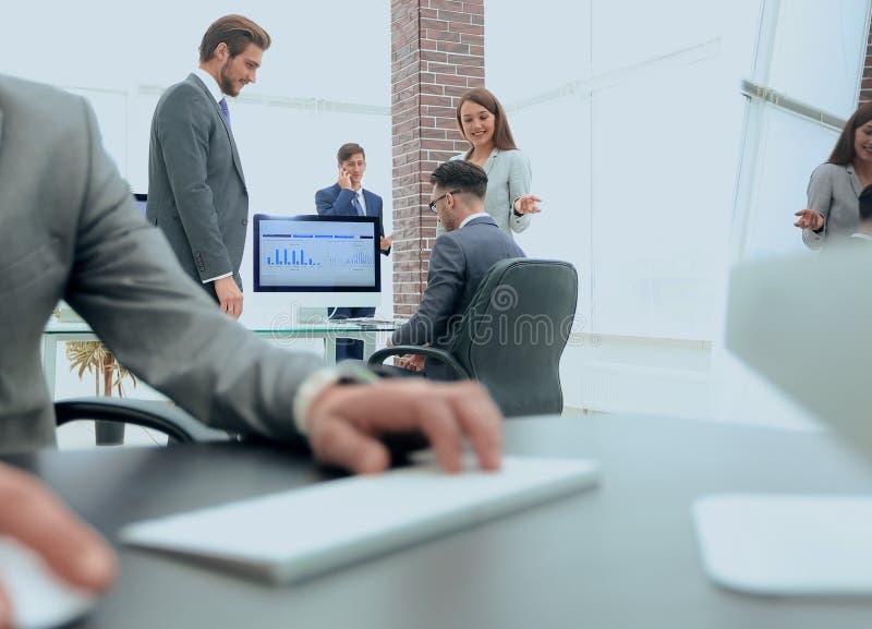 Elegant Professional Businessman Working on the Computer Stock Photo ...