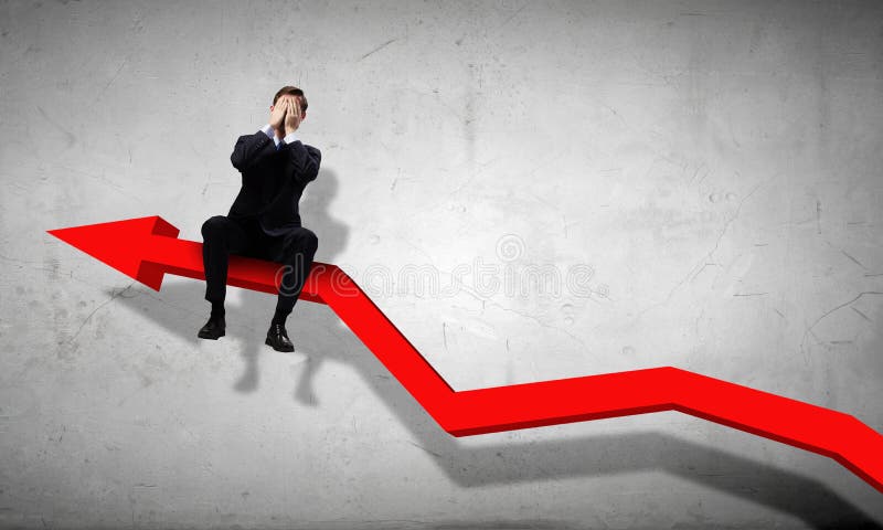 Businessman Sitting on Graph Stock Image - Image of emotion, growth ...