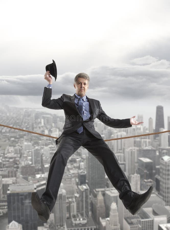Businessman Sitting on a Rope Stock Photo - Image of creative ...