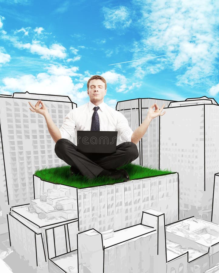 Businessman Sitting on Skyscraper Stock Image - Image of business, boss ...