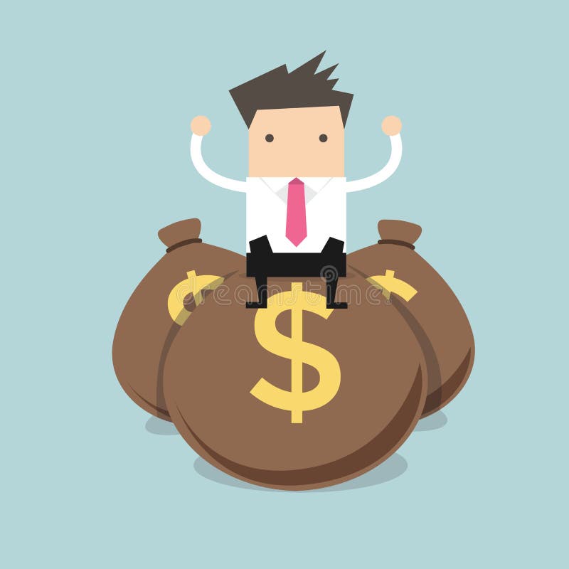 Rich Man Sitting Bag Money Stock Illustrations 104 Rich Man Sitting