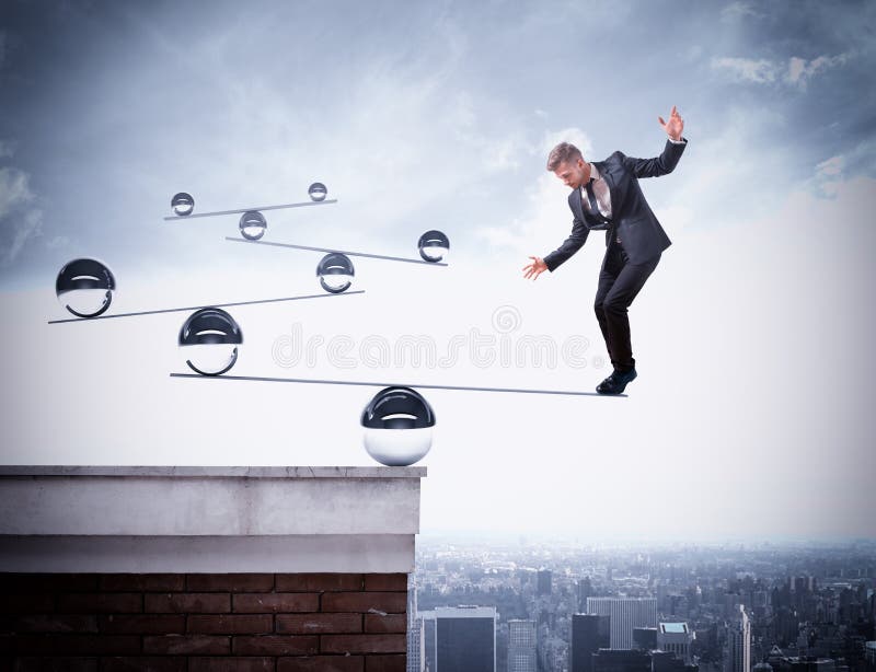 Businessman Skill of Balance Stock Image - Image of balance, courage ...