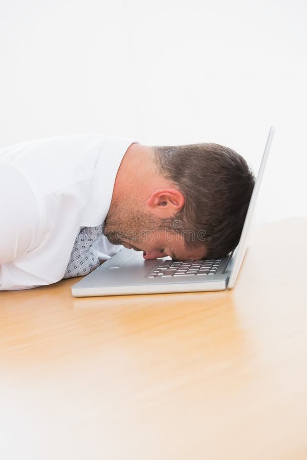 Young Teen Sleeping in Front of a Laptop Computer Stock Image - Image ...