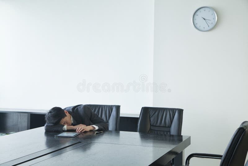 Businessman Sleeping in Office Room Stock Image - Image of occupation ...