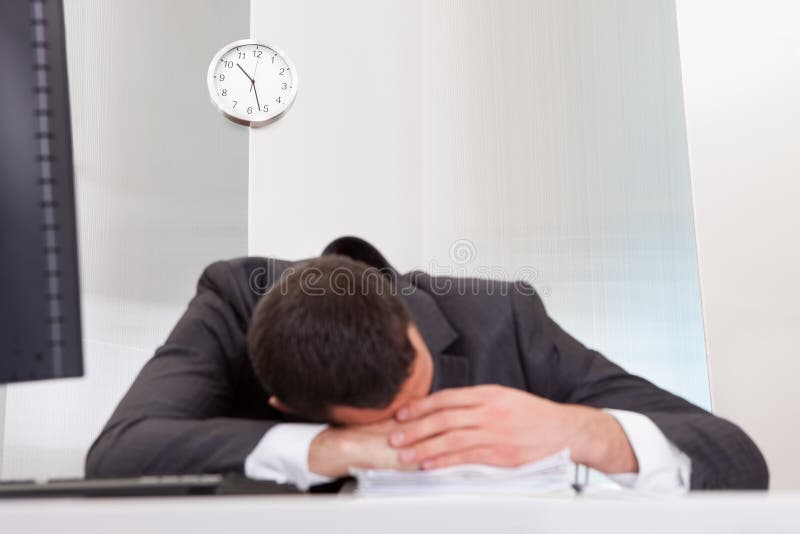 Businessman Sleeping at the Office Stock Image - Image of employee ...