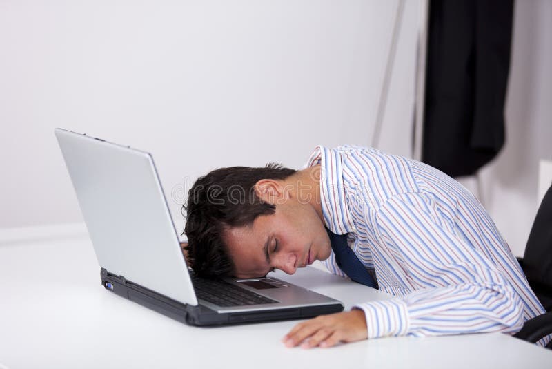 Tired Woman Sleeping at Work Stock Image - Image of desk, relaxation ...