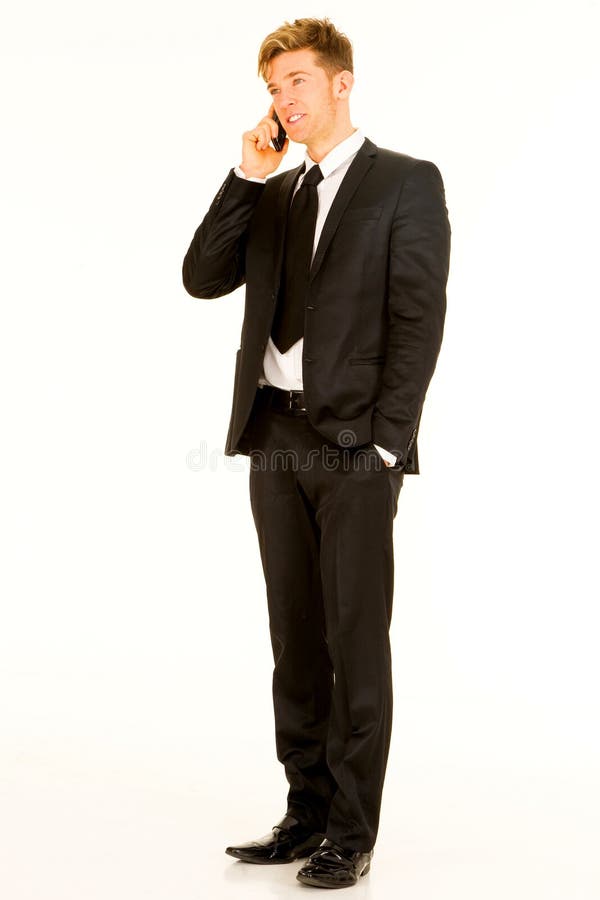 Businessman with Smartphone Stock Image - Image of jacket, technology ...