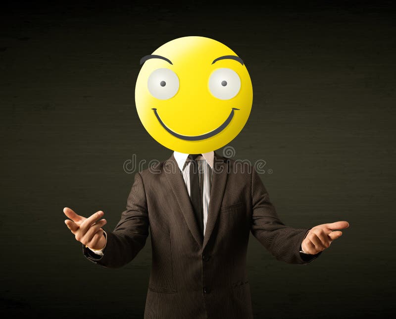 Businessman with Smiley Face Stock Photo - Image of front, emoticon ...