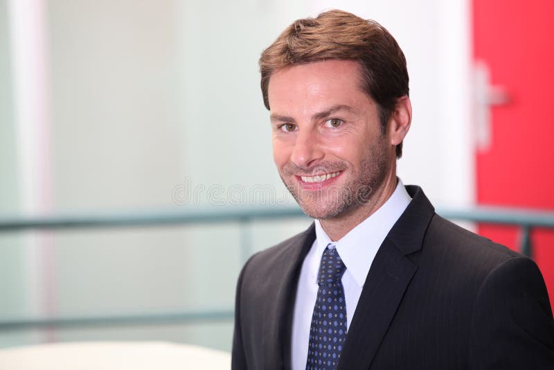 Businessman smiling stock photo. Image of fire, front - 22184066
