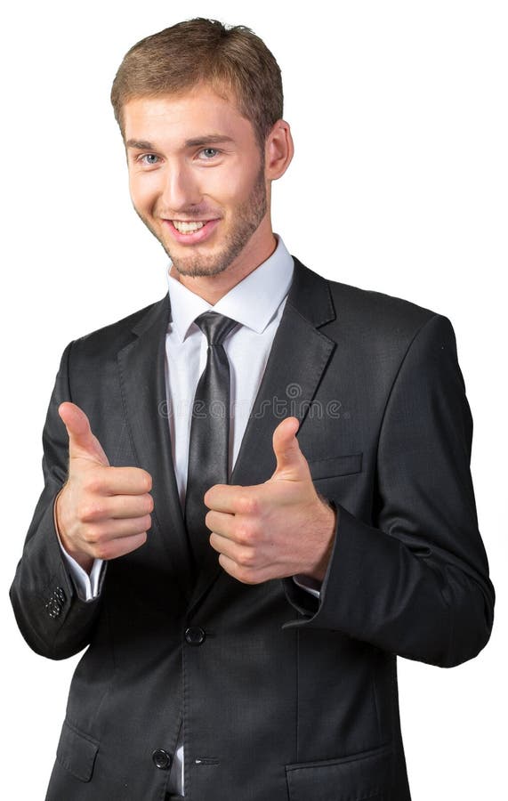 Businessman Smiling and Giving Ok Stock Photo - Image of white, sing ...
