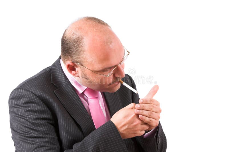 Businessman smoking stock photo. Image of attire, white - 1081168