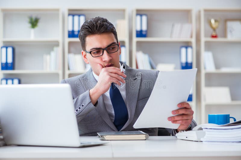 The Businessman Smoking in Office at Work Stock Photo - Image of smoke ...