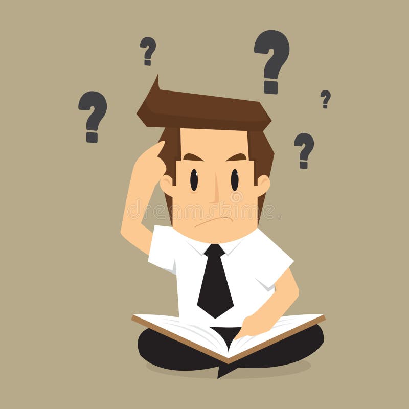 Businessman Solving, Find Information from Books To the Problem Stock ...