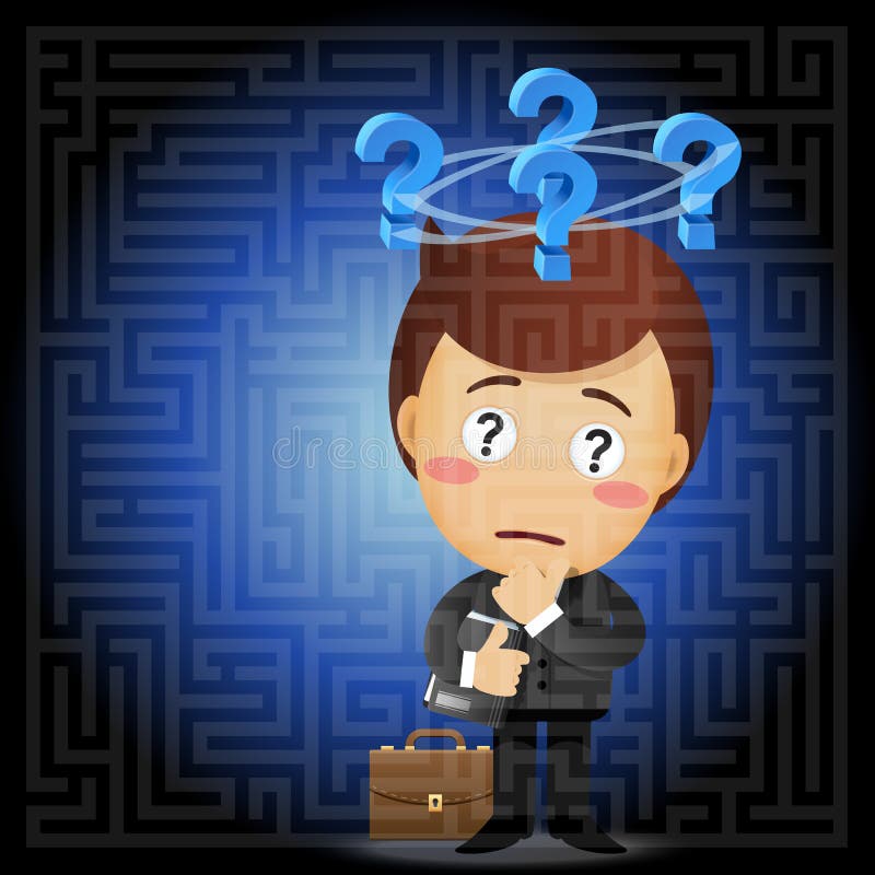Businessman Solving the Solution of Labyrinth Stock Vector ...