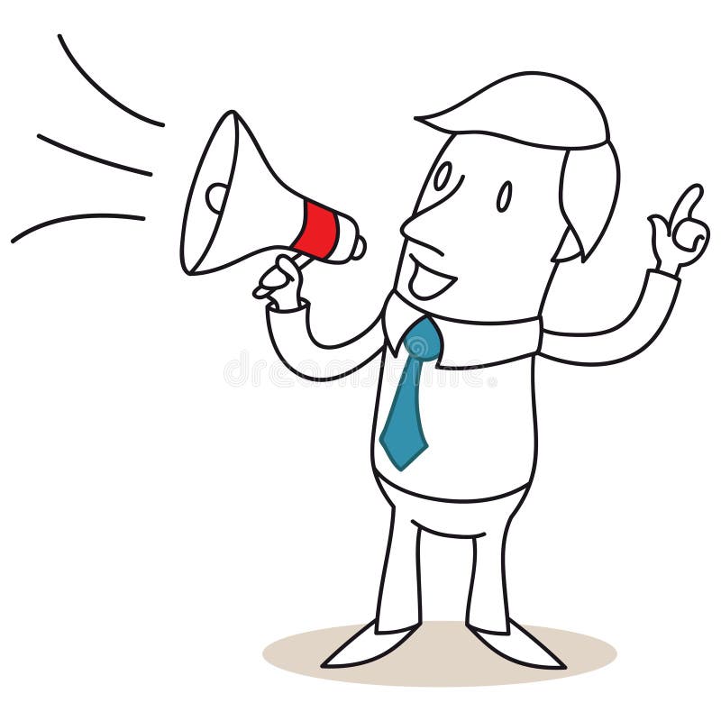 Business Cartoon Character with Megaphone Make an Announcement Stock ... Business Cartoon Character with Megaphone Make an Announcement Stock ...