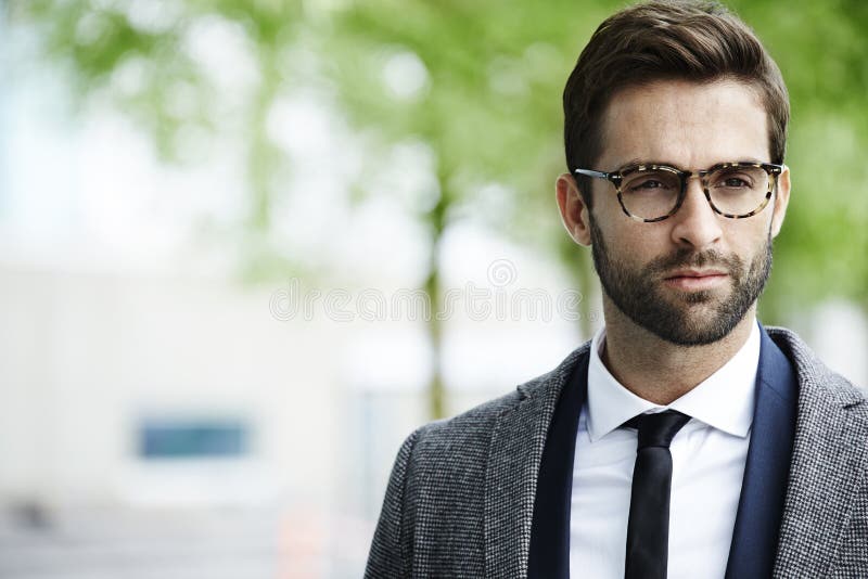 Businessman in spectacles stock photo. Image of years - 80183308