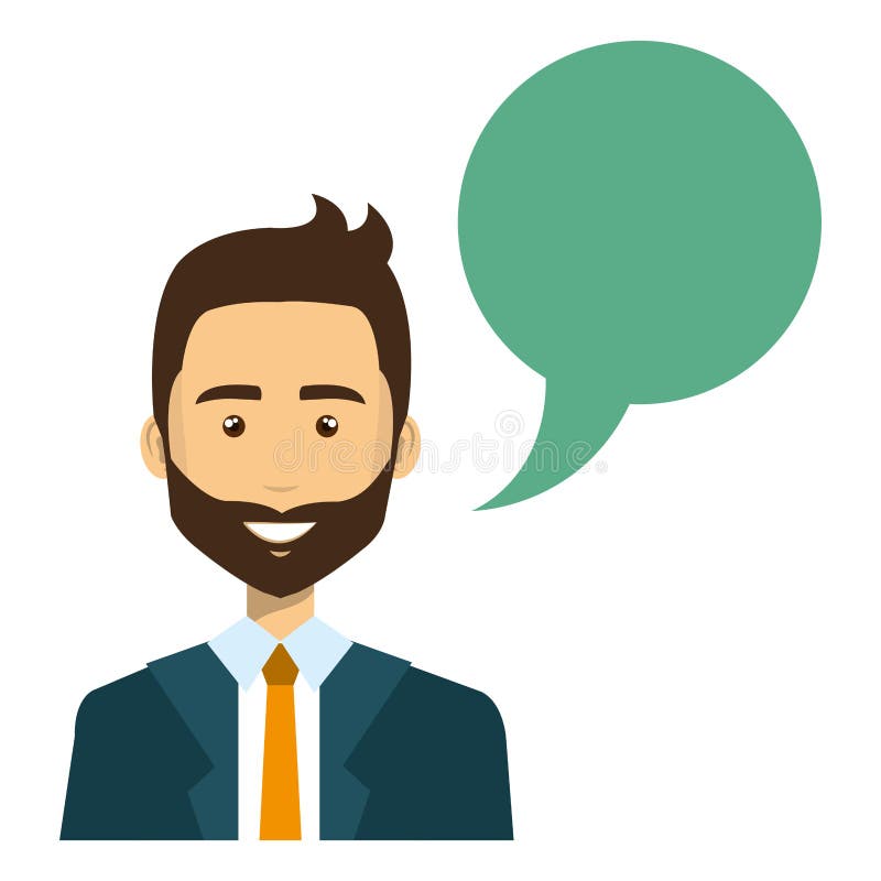 Businessman with Speech Bubble Stock Vector - Illustration of business ...