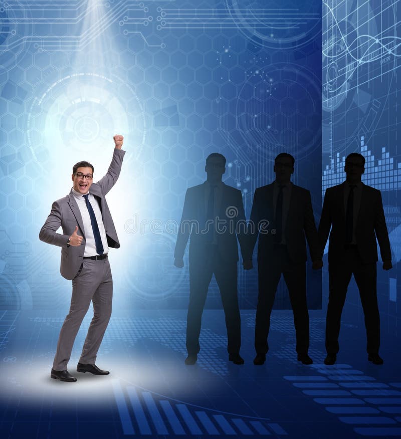 Businessman in the Spotlight in Business Concept Stock Photo - Image of ...