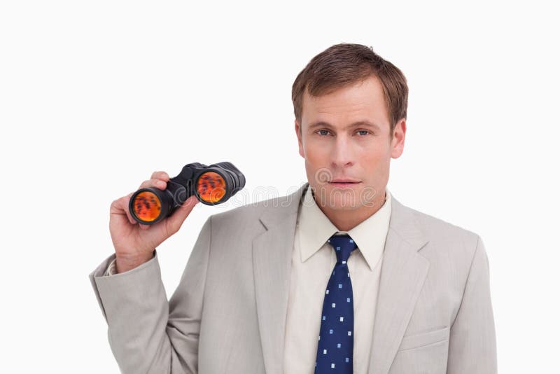 Businessman Using Spy Glasses Stock Photo - Image of examine ...