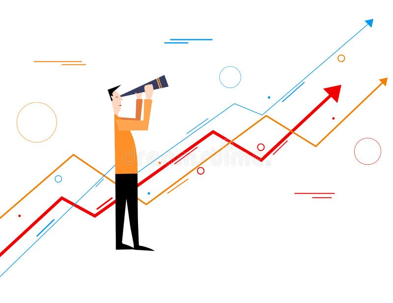 Businessman With Spyglass Future Vision Concept Stock Vector ...