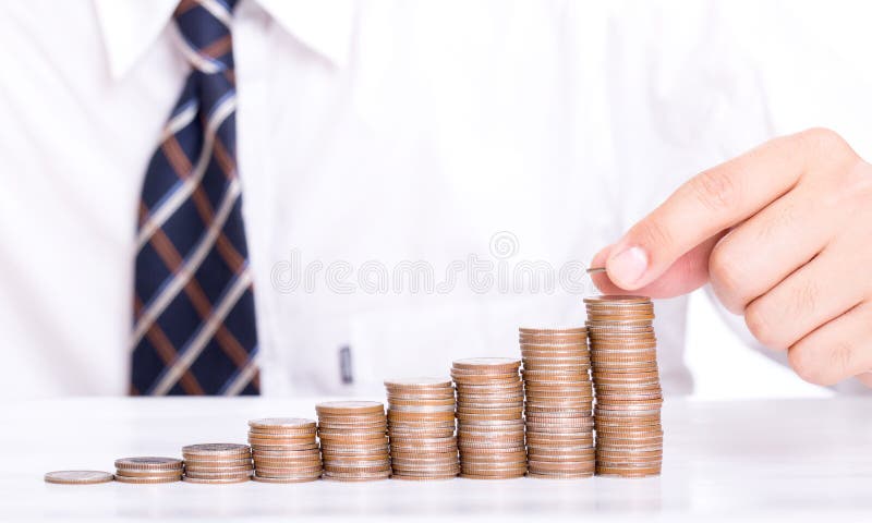 Businessman Stack Coin for Increase Your Money Stock Image - Image of ...