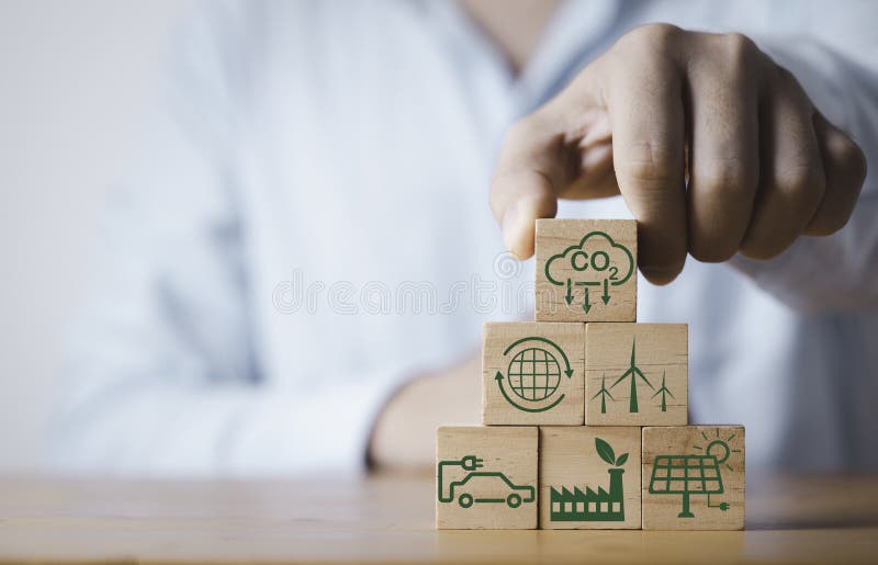 CO2 Reducing ,Recycle ,Green Factory Icon on Green Torn Paper for Decrease CO2 , Carbon ...