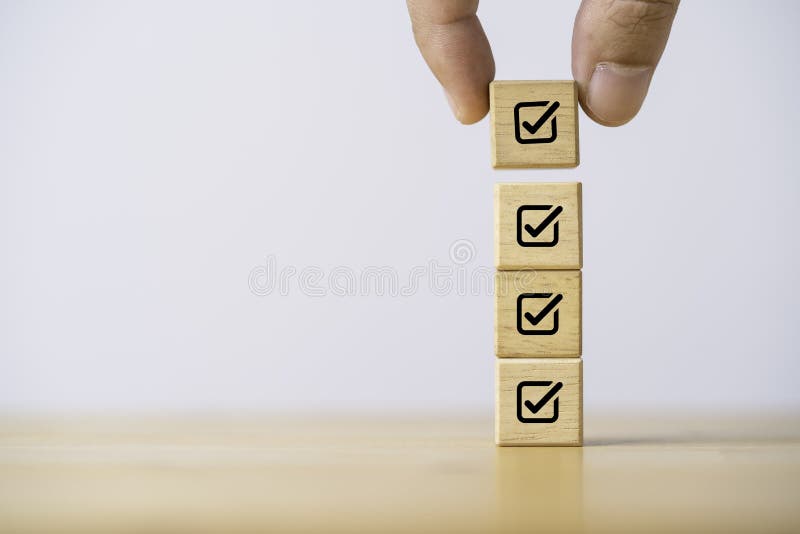 Businessman Stacking Correct Sign Mark for Document Approve , Project ...