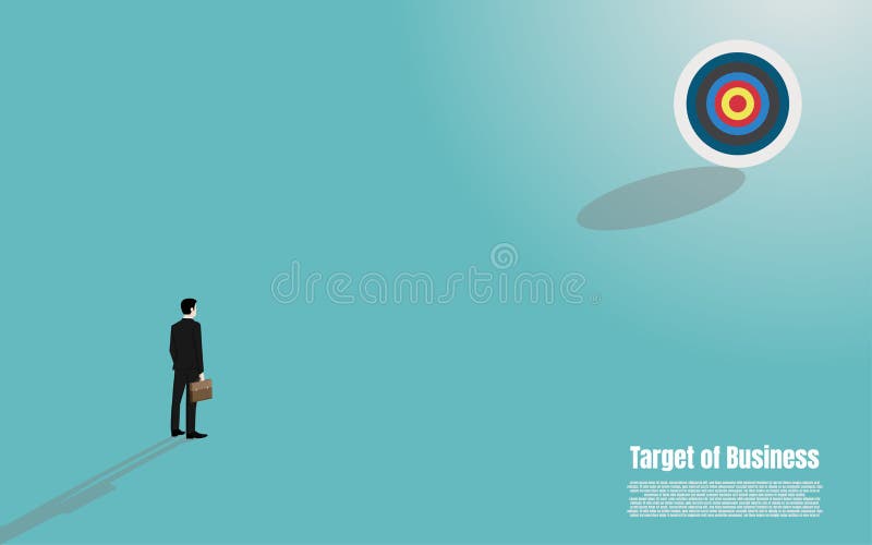 Businessman Stand Look at Go To the Target Stock Vector - Illustration ...