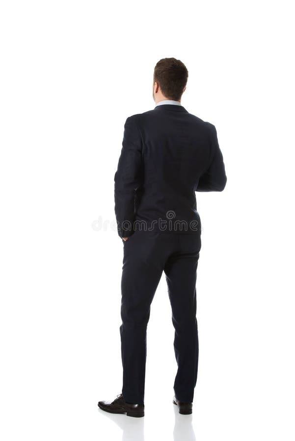 Businessman Standing Back To Camera. Stock Image - Image of caucasian ...