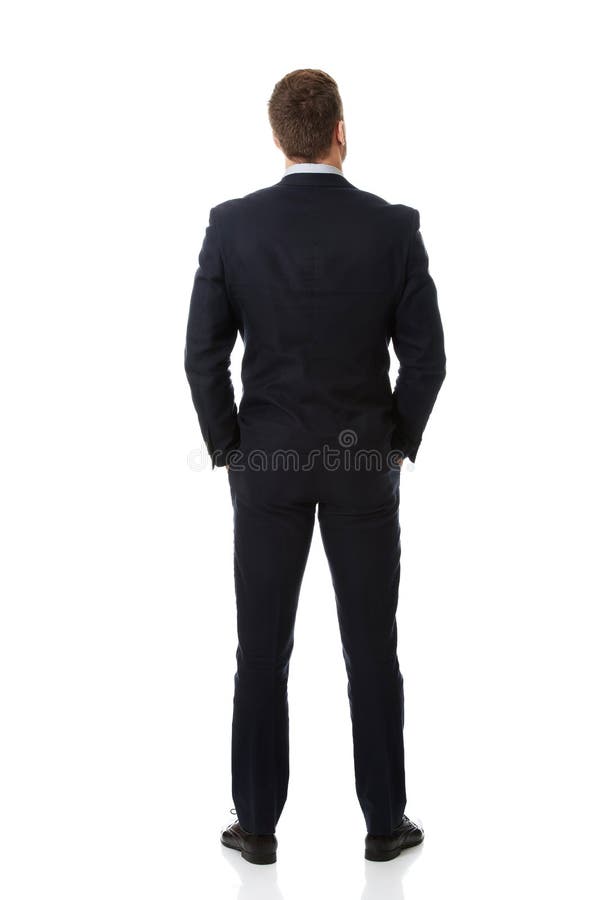 Businessman Standing Back To Camera. Stock Photo - Image of rear, boss ...
