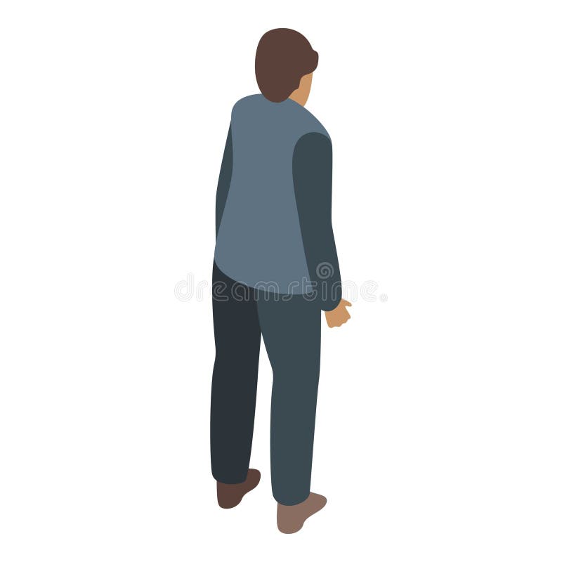 Businessman Standing Back View Looking Forward Isometric Icon Stock ...