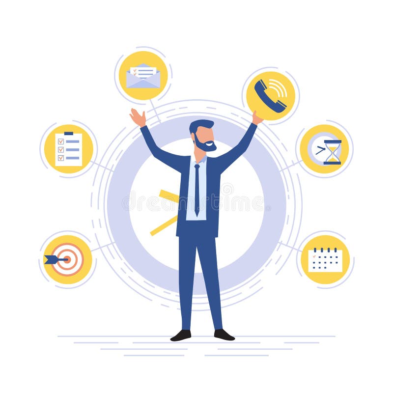 Multitasking Business Woman Vector Concept Stock Vector - Illustration ...