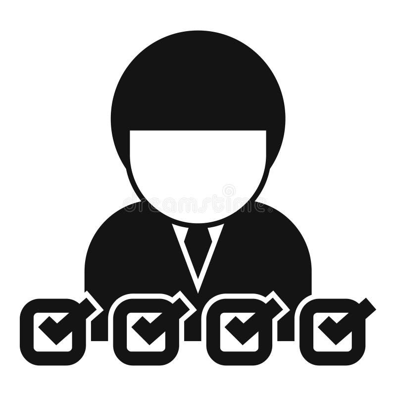 Businessman Completing Multiple Tasks with Check Marks Icon Stock ...