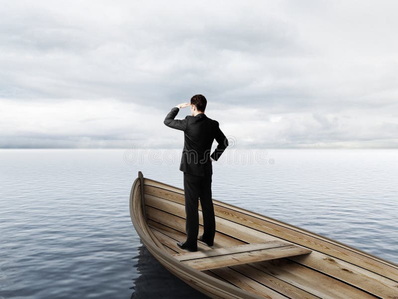 Man standing on boat stock image. Image of boss, concept - 31846925