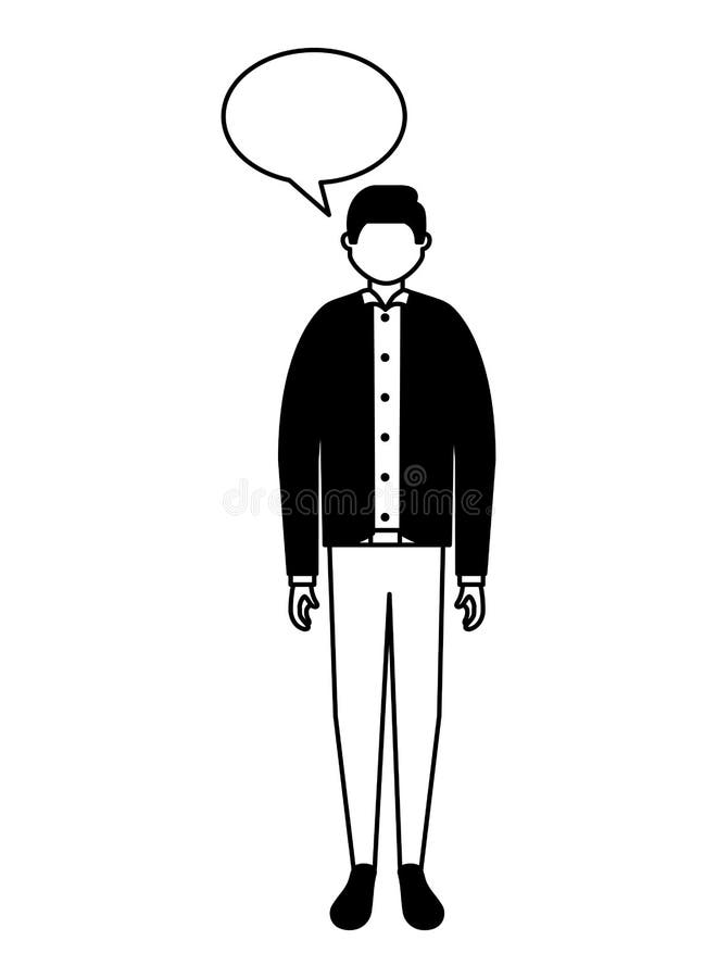 Businessman Standing Character Speech Bubble Stock Vector ...